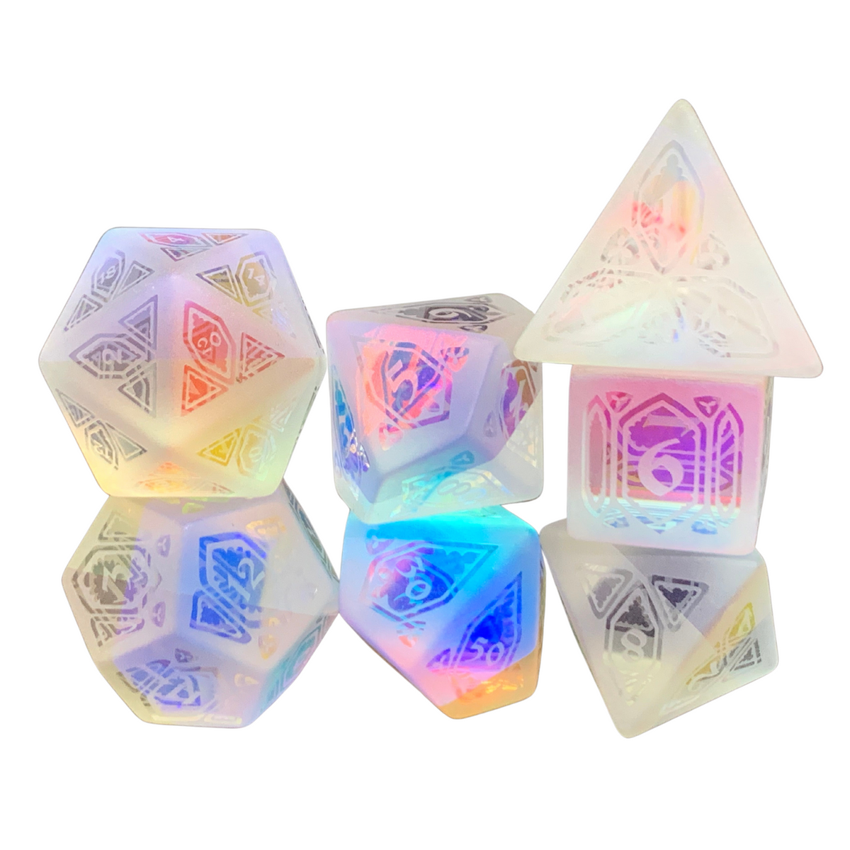 Ionized Cathedral - Holographic Glass - Polyhedral Dice Set (7) - Level ...