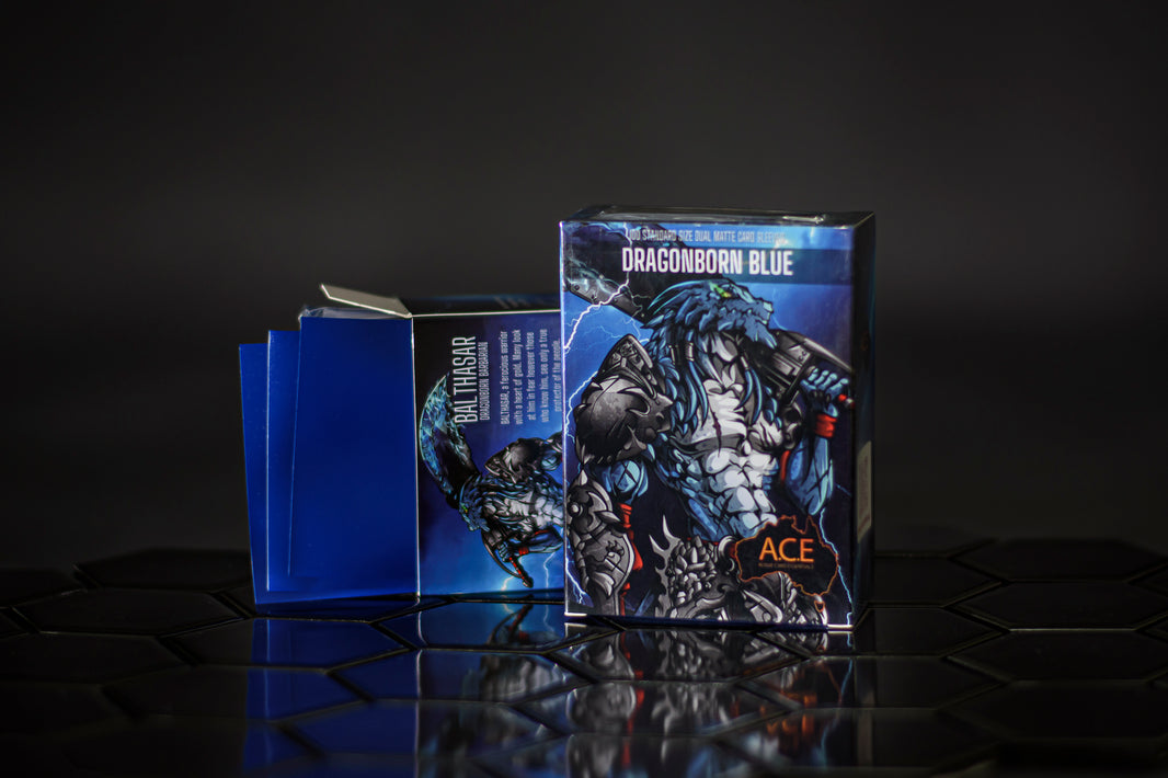 Dragonborn Blue v2 - Dual Matte Sleeves - Standard Size Box 100 - ACE ...