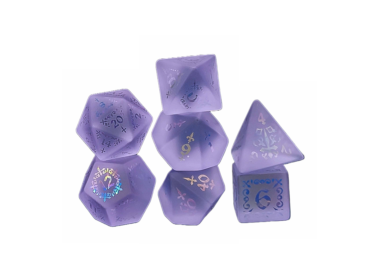 Ionized Aurora Shadow Masque - Violet Crown Crystal - Polyhedral Dice ...