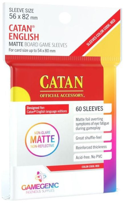 Catan English (56mm x 82mm) - Clear (Code: Red) - Matte Board Game ...