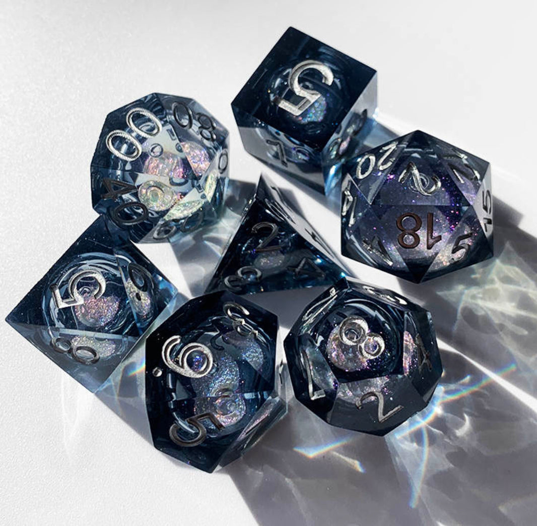 Midnight Black - Liquid Core - Active Polyhedral Dice Set (7) - ACE ...